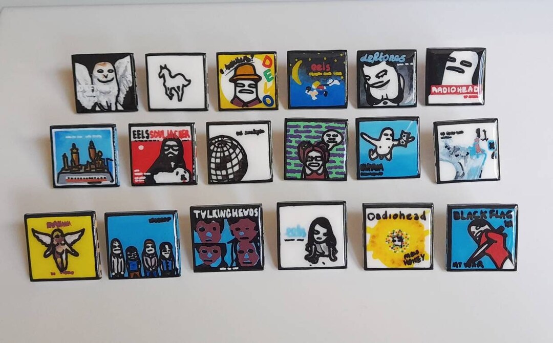 CUSTOM Handmade Mini CD Album, One off Cartoon Pin Badge Music Vinyl ...