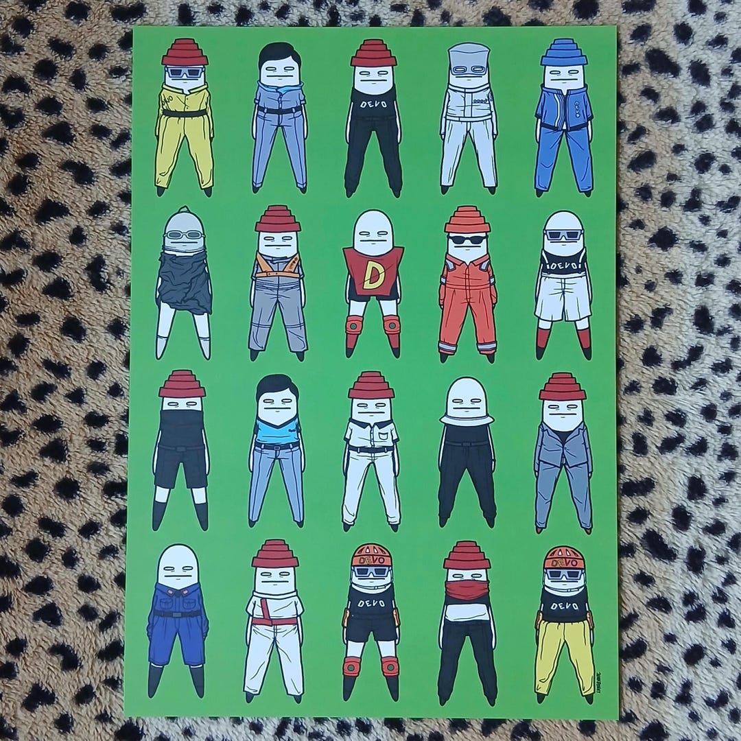 DEVO Outfits Illustrated Art Print A3 Poster - Etsy Canada
