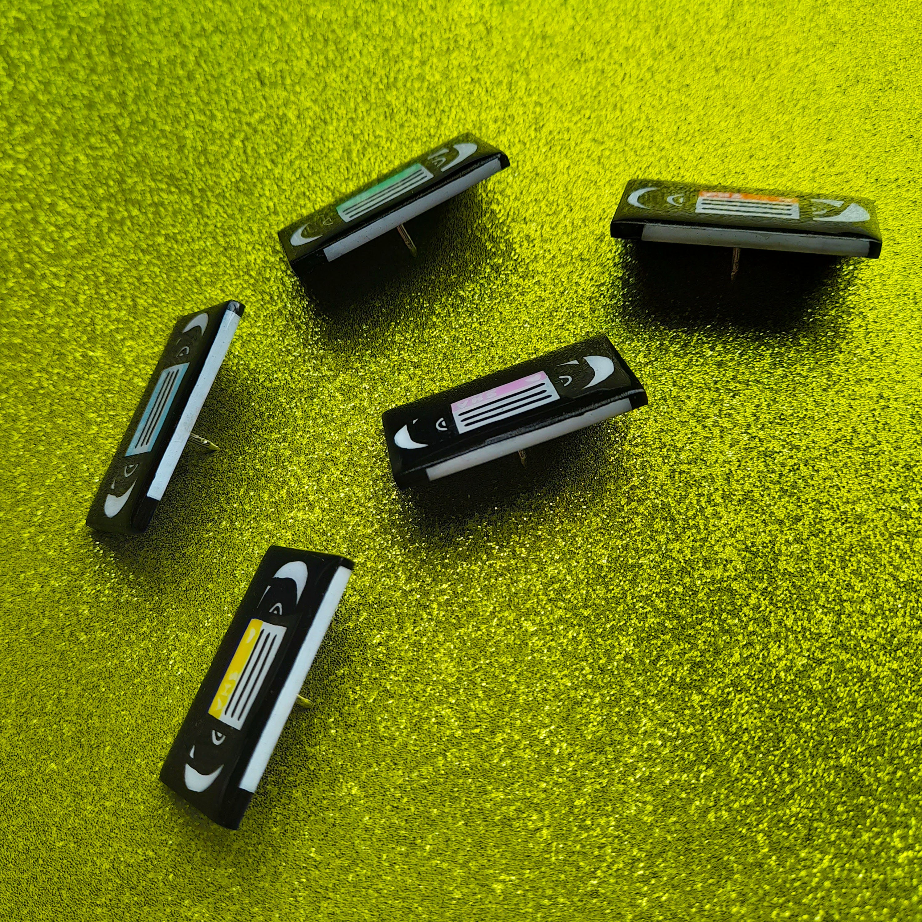 Mini VHS Video Tape Pin Badge // Handmade Polymer Clay Cute Cartoon ...