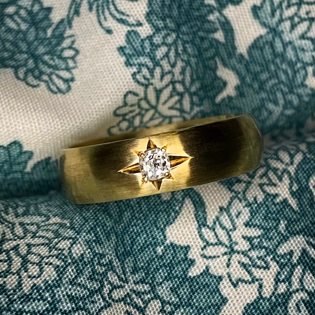 Chunky Diamond Ring 9ct Yellow Gold - Etsy
