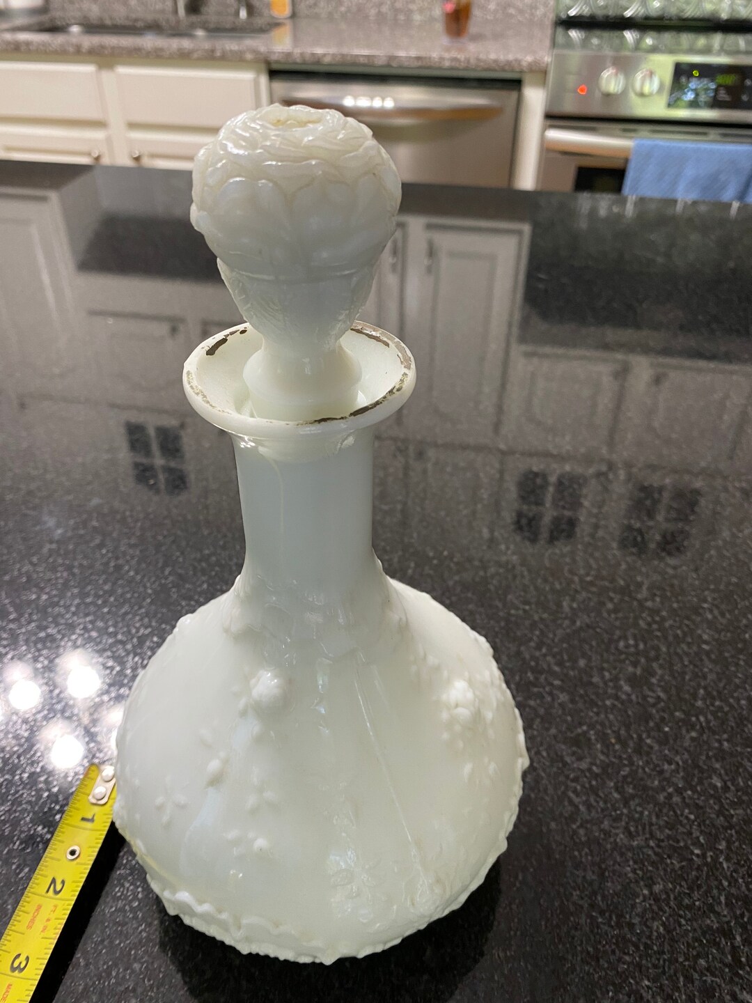 Milk Glass Decanter Vintage - Etsy
