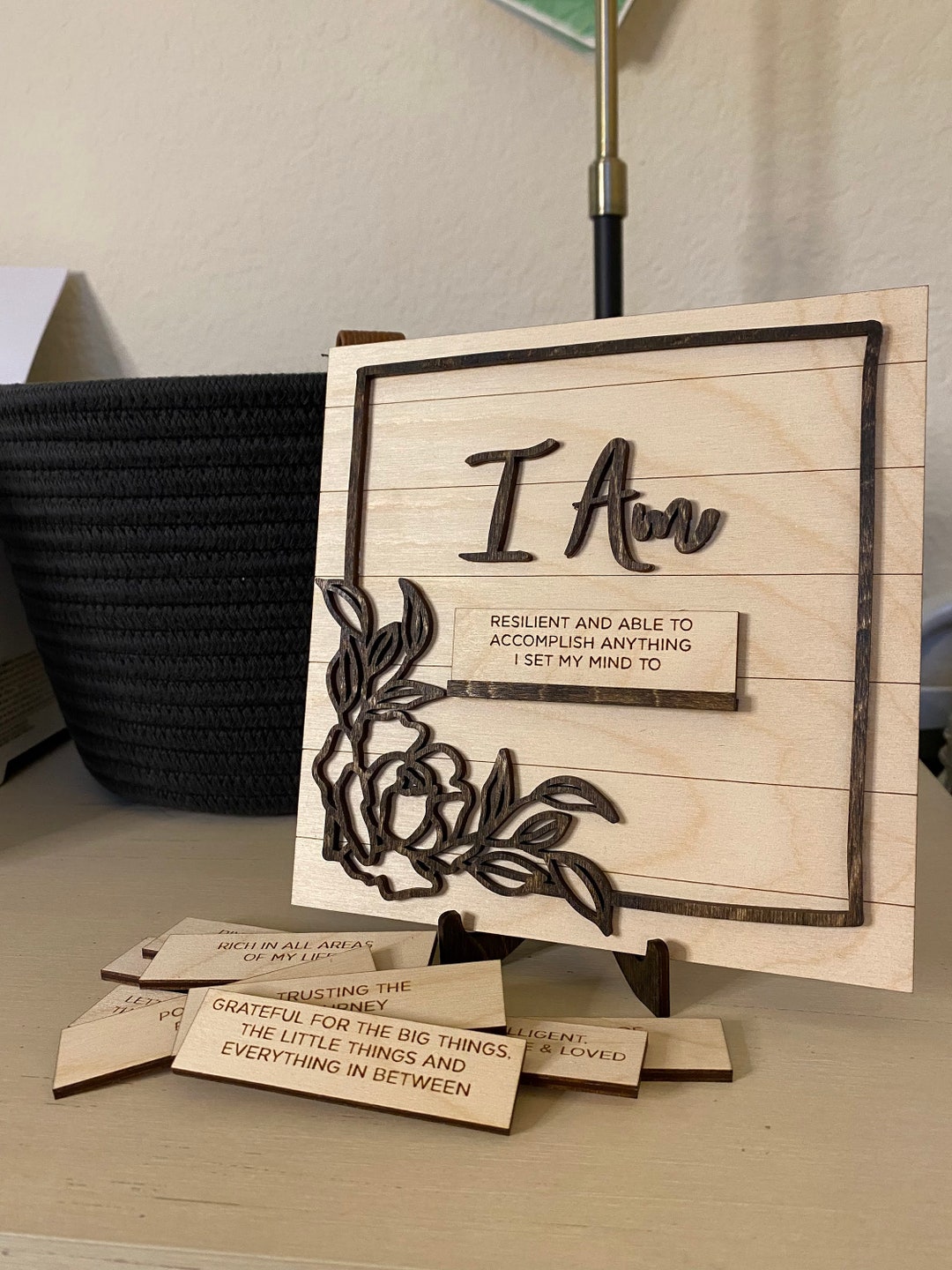 Positive Affirmation Wooden Sign and Stand - Etsy