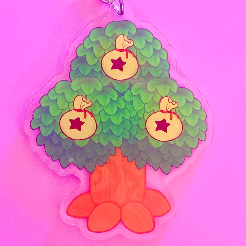 ACNH Summer Lanyard W/ 3" Money Tree Keychain - Etsy