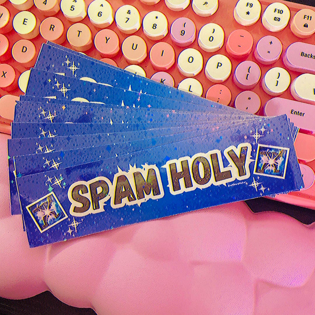 SPAM HOLY Holographic FFXIV Meme Bumper Style Sticker - Etsy