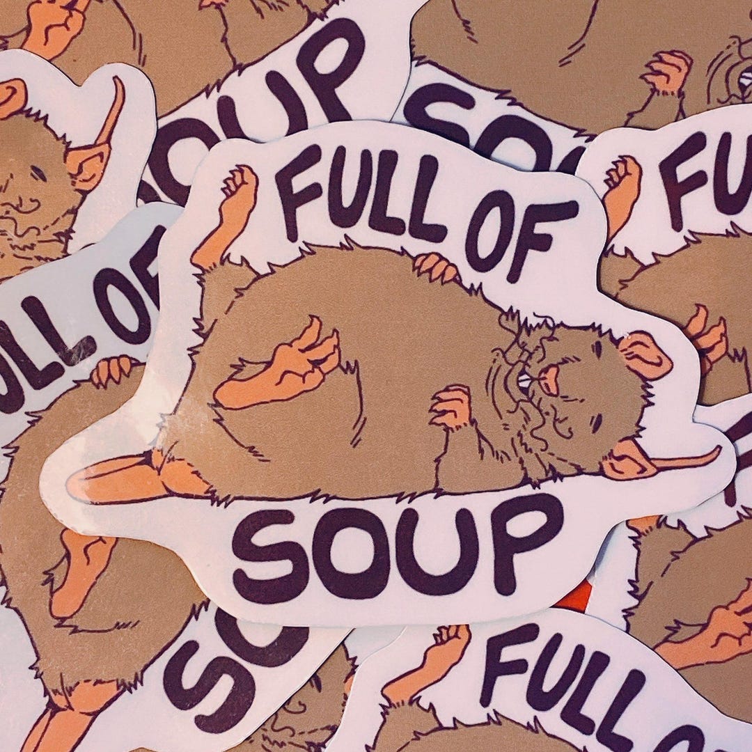 Full of Soup Rat Meme Sticker 3 X 2 Inch - Etsy