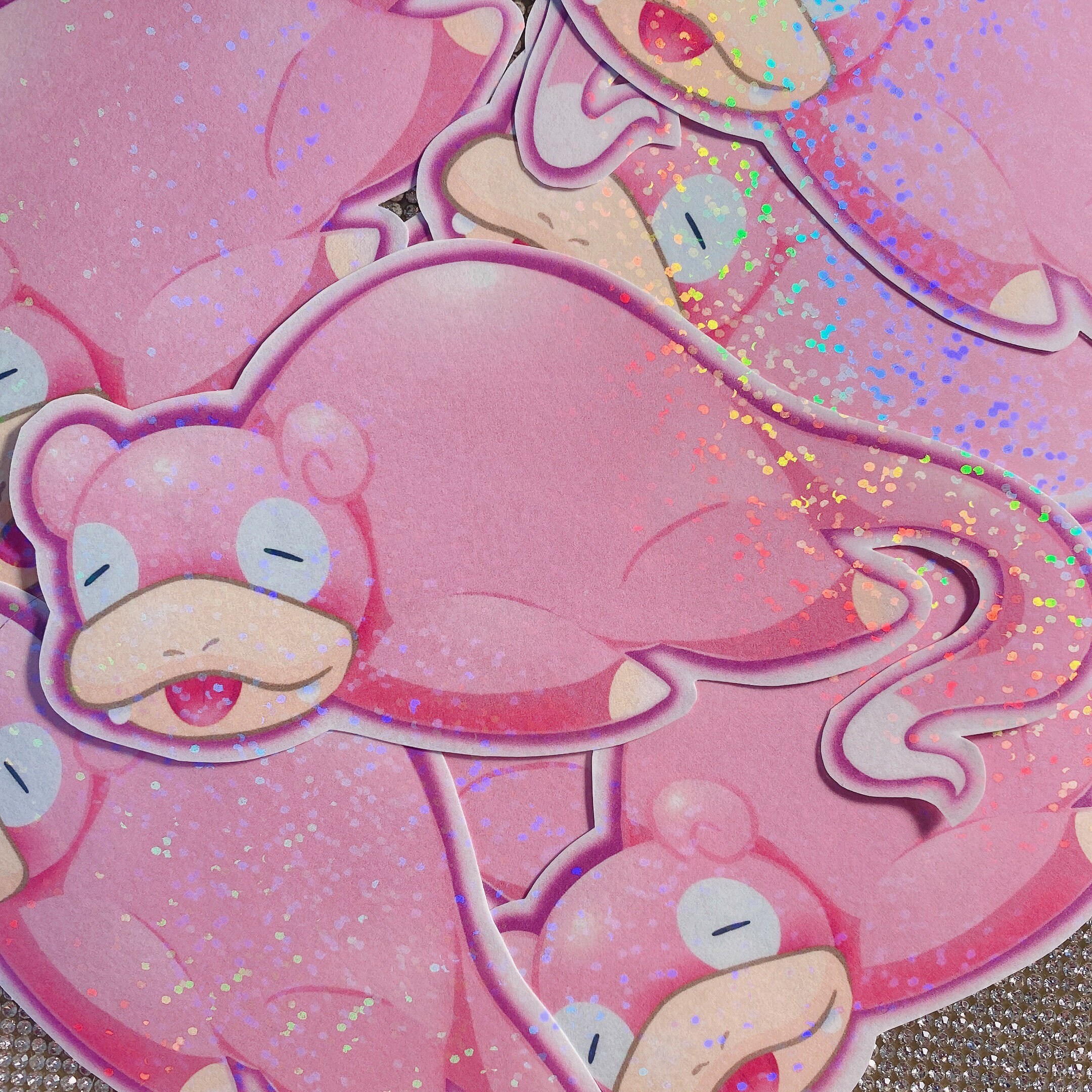 Slowpoke Pokemon Glitter Holographic Sticker - Etsy