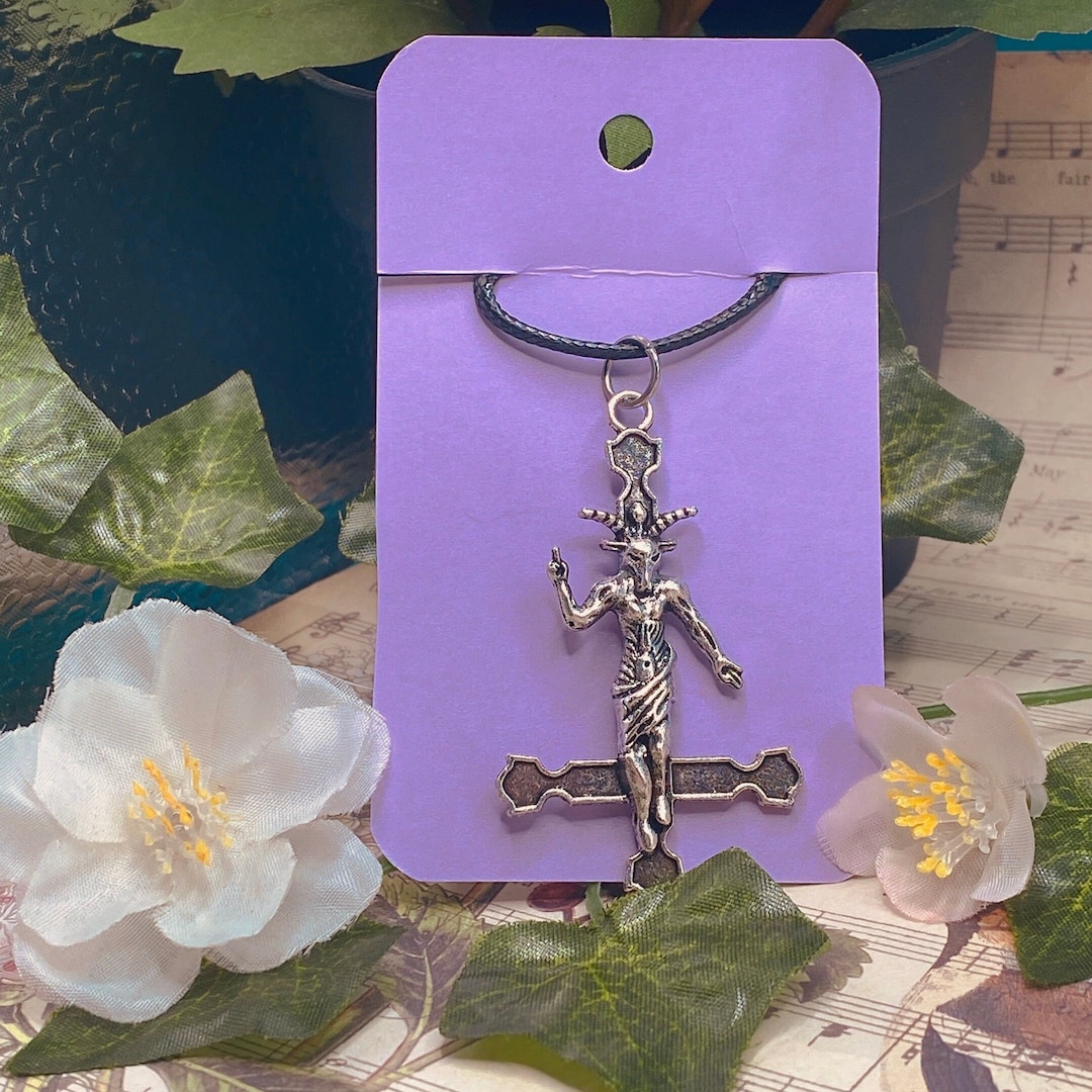Inverted Baphomet Crucifix Cross Metal Corded 15 Inch Necklace - Etsy