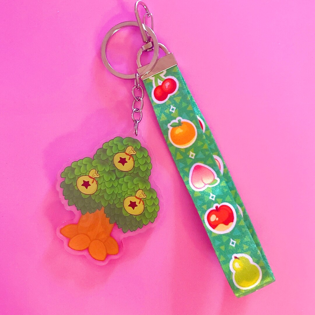 ACNH Summer Lanyard W/ 3" Money Tree Keychain - Etsy