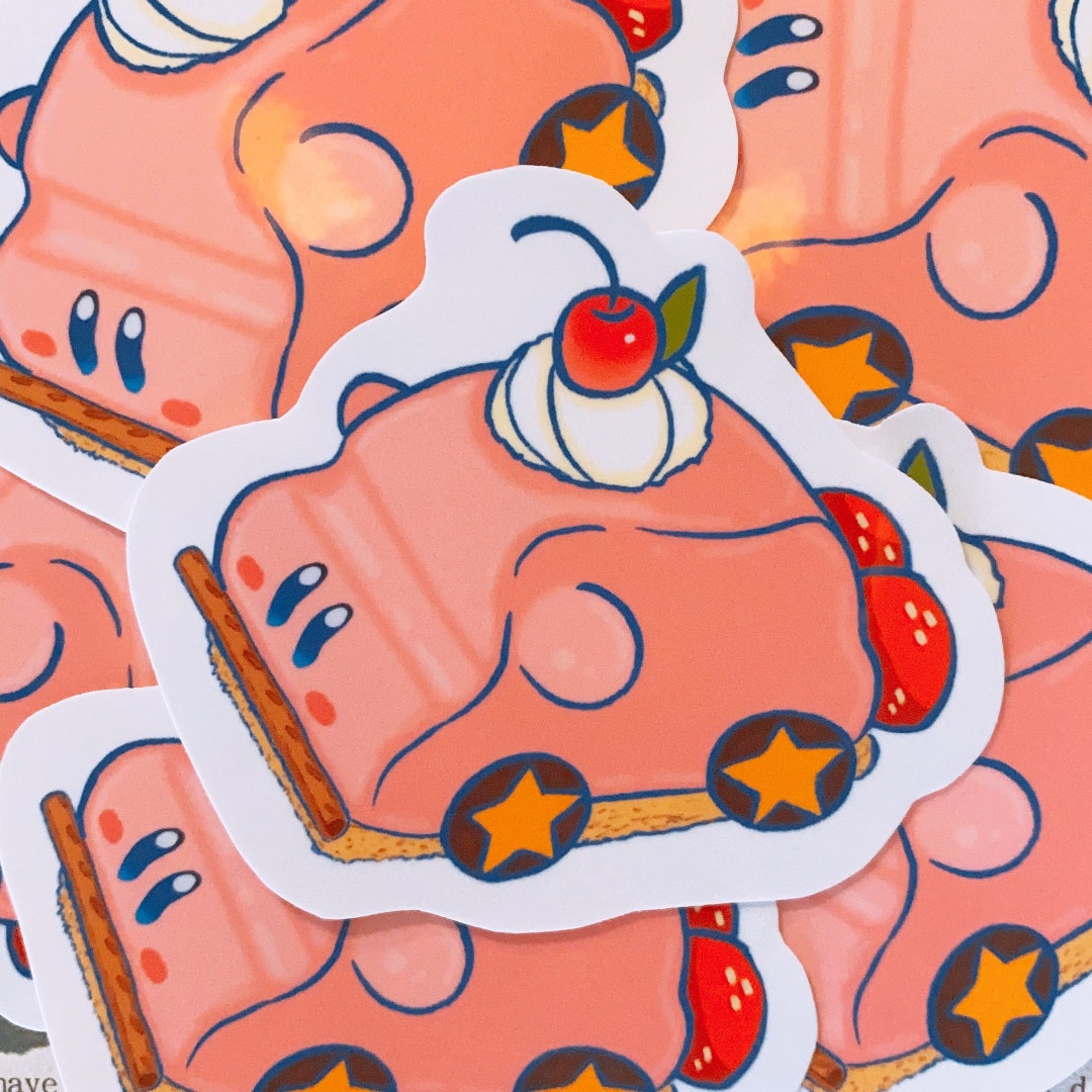 Kirby Car Glossy Vinyl Sticker - Etsy