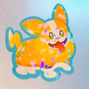 Yamper Pokemon Glitter Holographic Sticker - Etsy