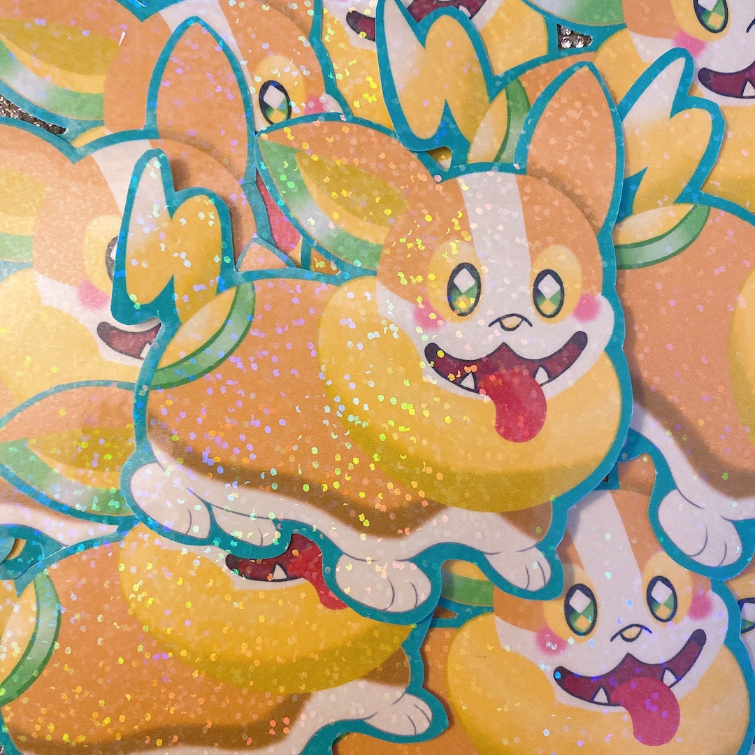 Yamper Pokemon Glitter Holographic Sticker - Etsy