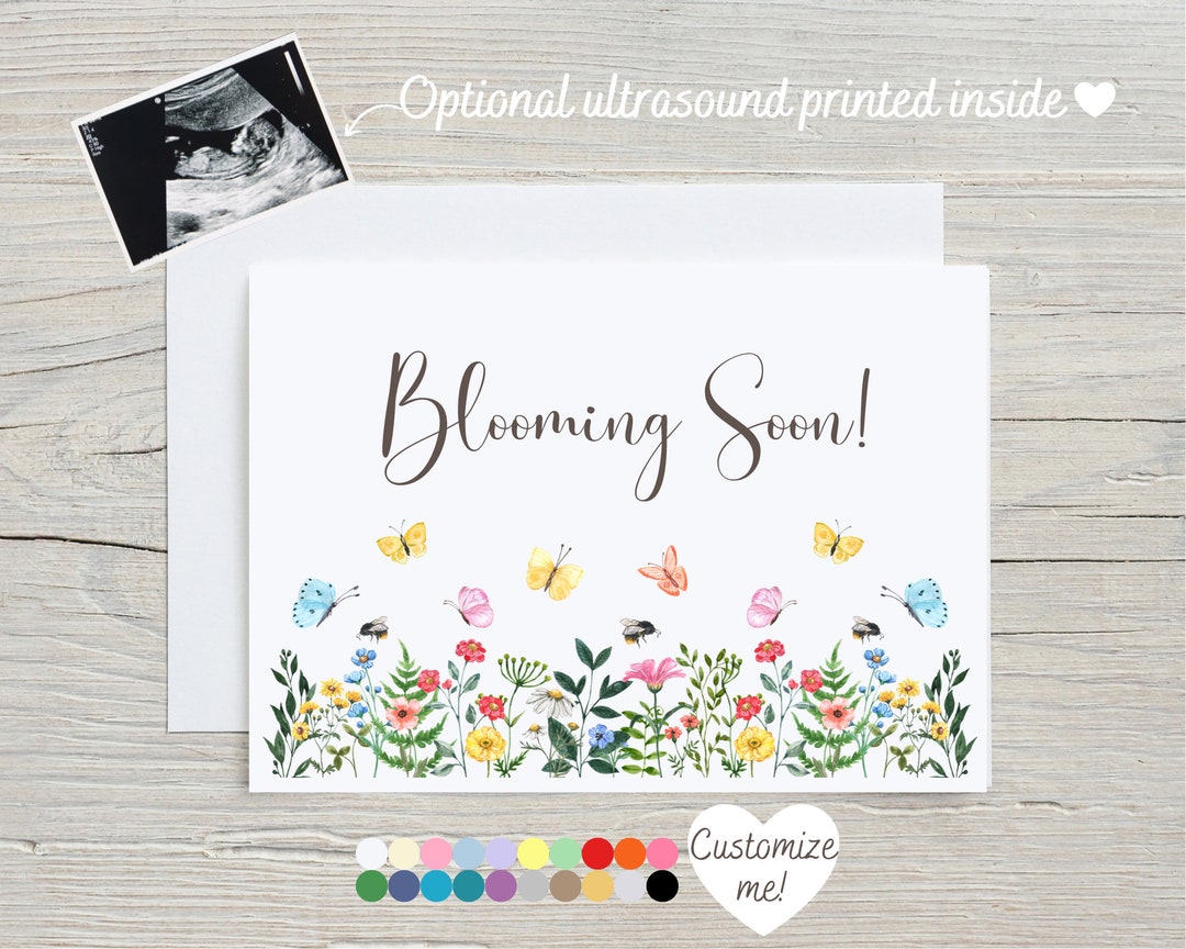 Spring Pregnancy Announcement Card | Baby Reveal Card for Easter ...