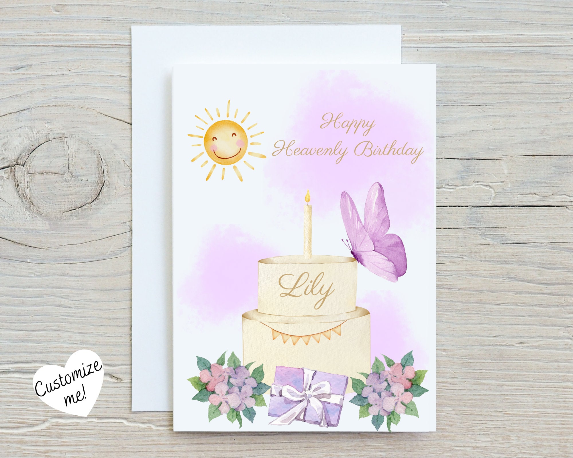 Heavenly Birthday Card | Custom Card for Deceased | Happy Birthday Card ...