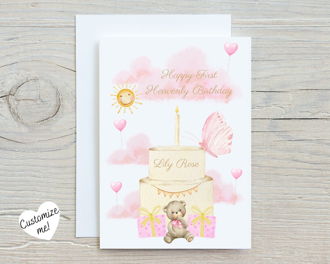 Heavenly Birthday Card | Baby Birthday Card | Stillborn Birthday ...