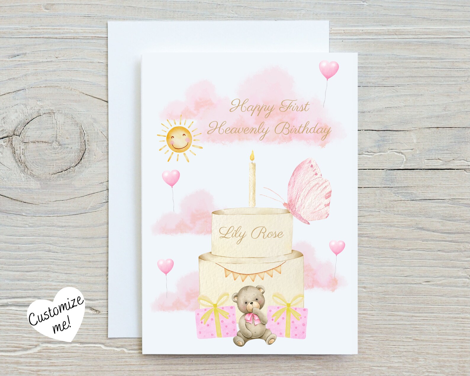 Heavenly Birthday Card | Angel Baby Card | Stillborn Baby Birthday Card ...