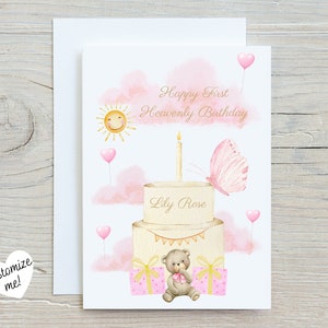 Heavenly Birthday Card | Angel Baby Card | Stillborn Baby Birthday Card ...