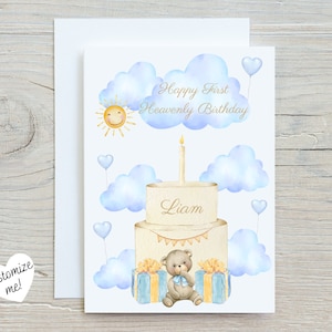 Heavenly Birthday Card | Angel Baby Card | Stillborn Baby Birthday Card ...