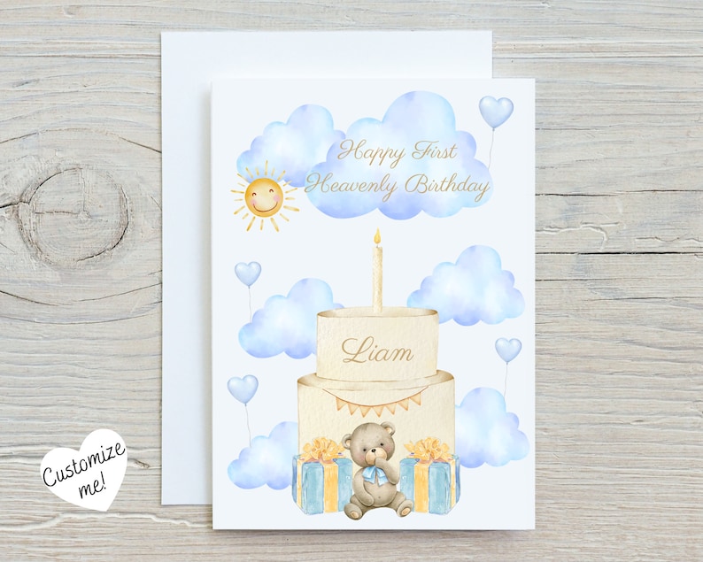 Heavenly Birthday Card | Angel Baby Card | Stillborn Baby Birthday Card ...