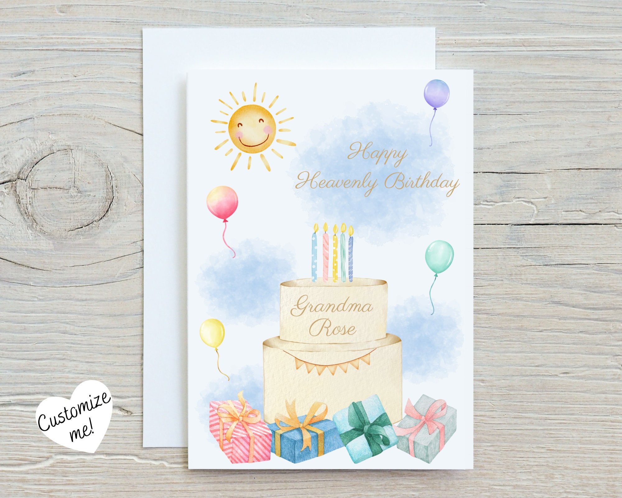 Heavenly Birthday Card | Birthday Remembrance | Card for Loved One Who ...
