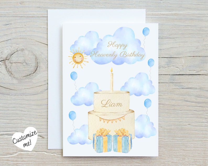 Heavenly Birthday Card | Birthday Remembrance | Card for Loved One Who ...