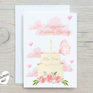 Heavenly Birthday Card | Baby Birthday Card | Stillborn Birthday ...