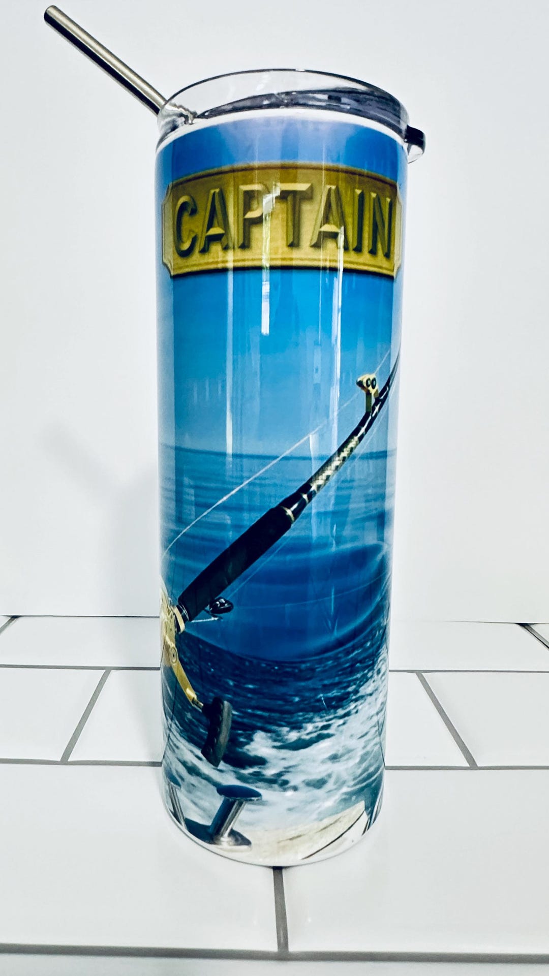 Captain Tumbler Wrap 22oz Skinny Tumbler Sublimation Design Digital ...