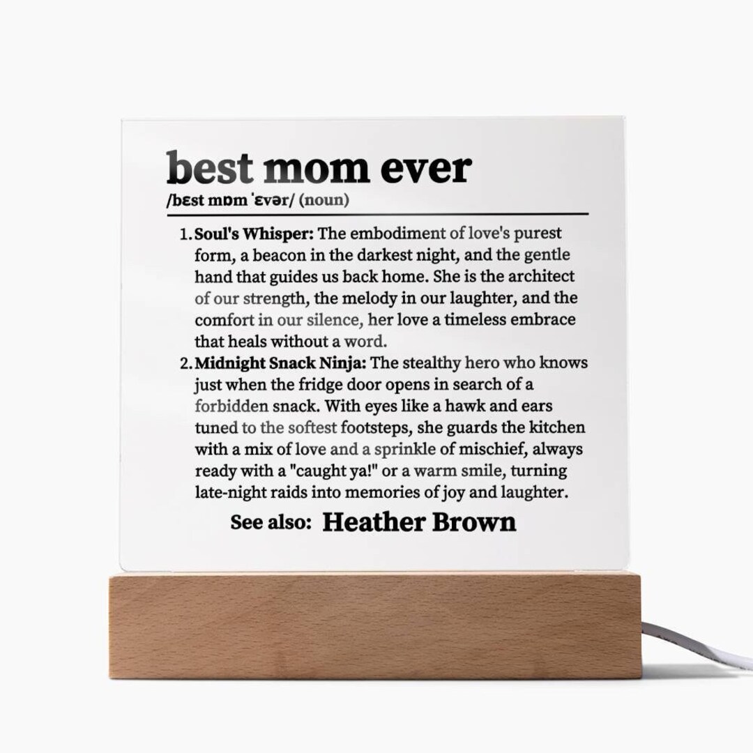 Custom 'best Mom Ever' Definition, Acrylic Sign, Personalized Home ...