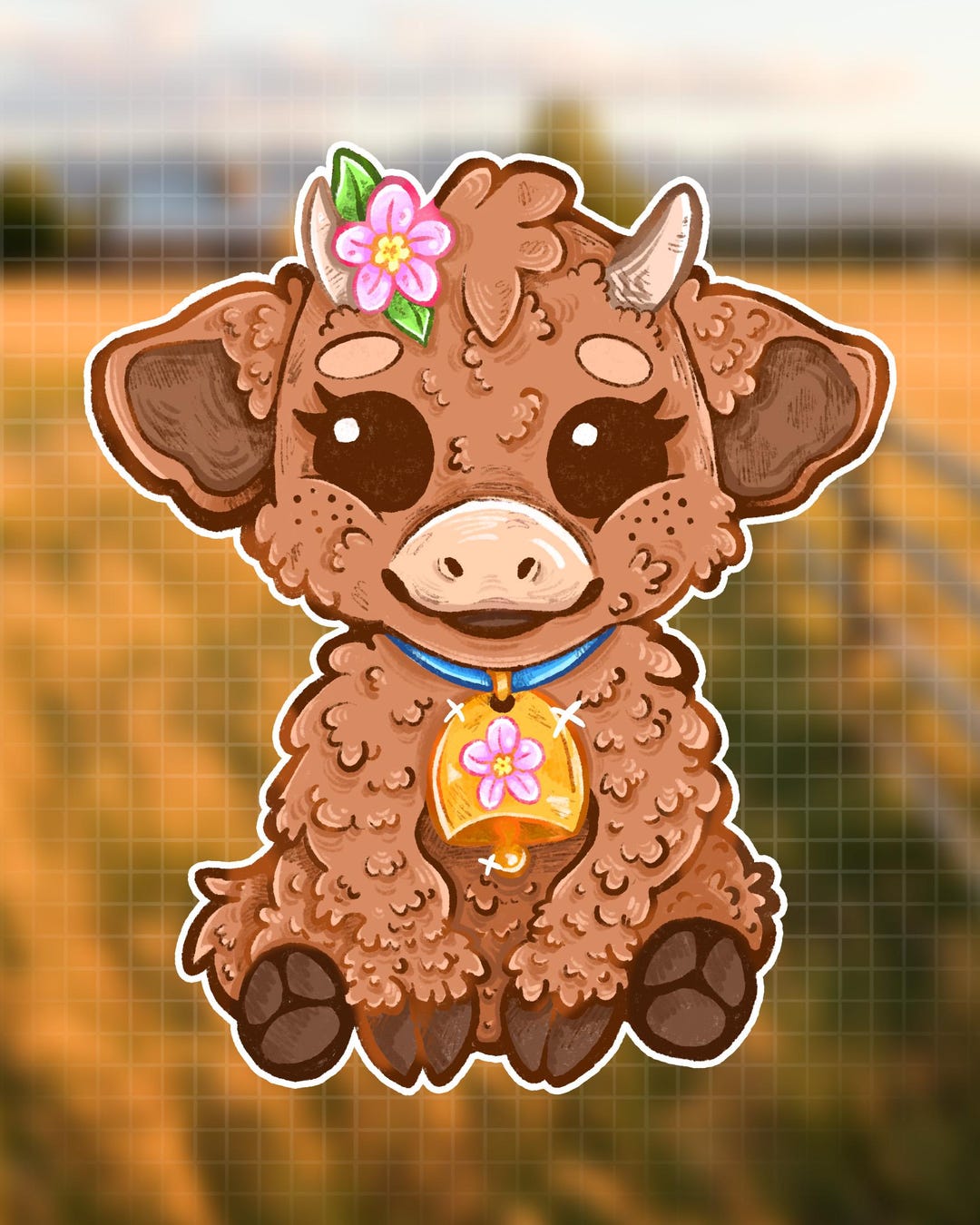 Highlander Cow Molly Sticker - Etsy