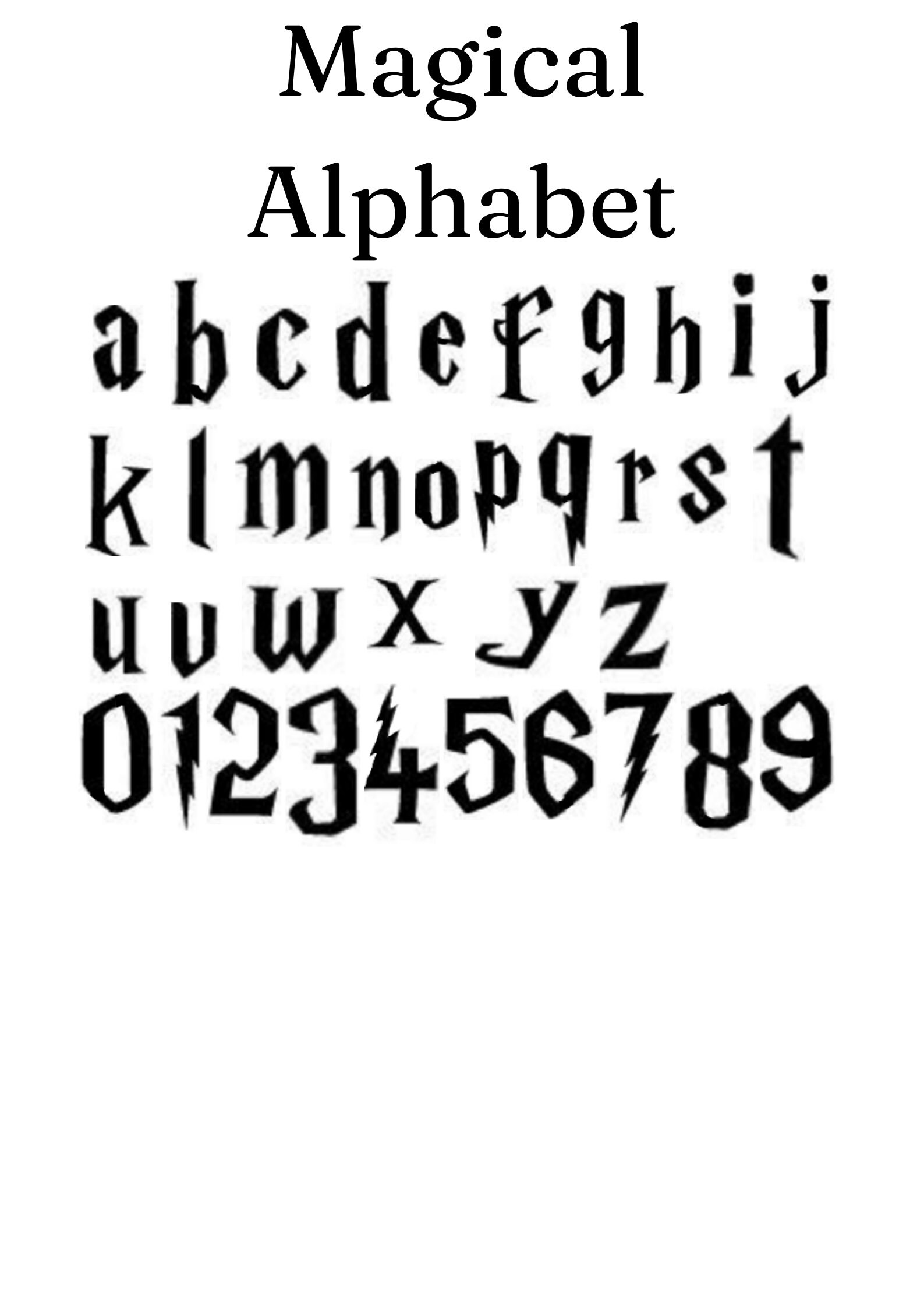 32. Wizard Font Folded Book Art Alphabet + 6 Free Deathly Hallow Symbol ...
