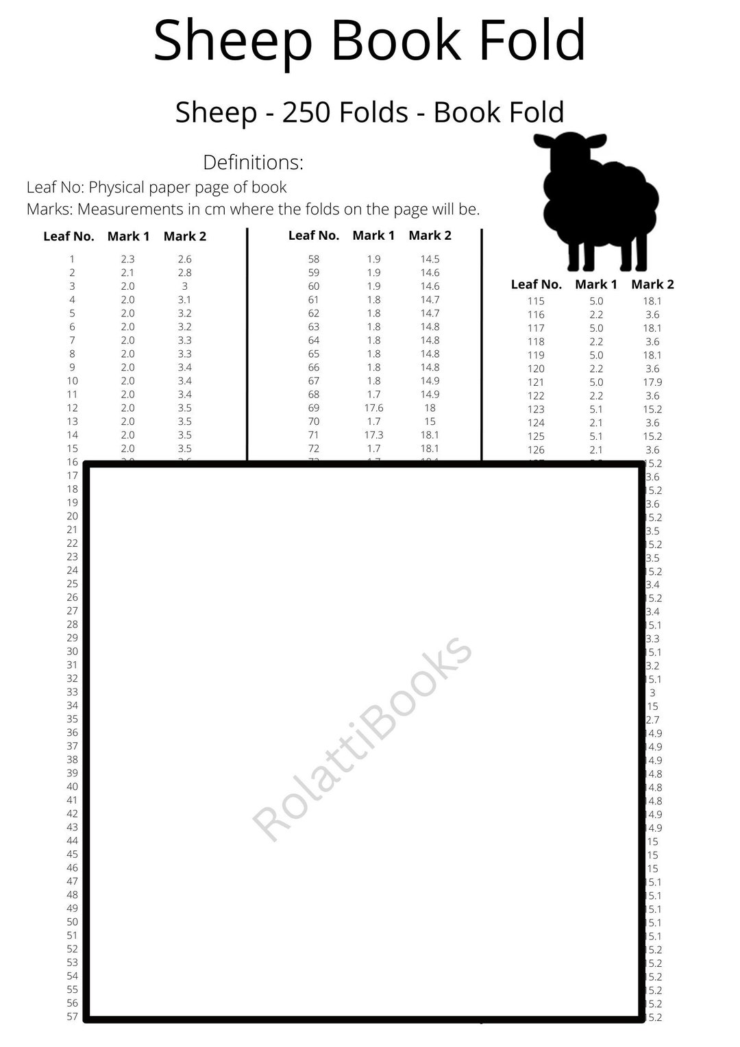 276. Sheep Book Fold - Animals - 250 Folds - Pattern Only - Free ...