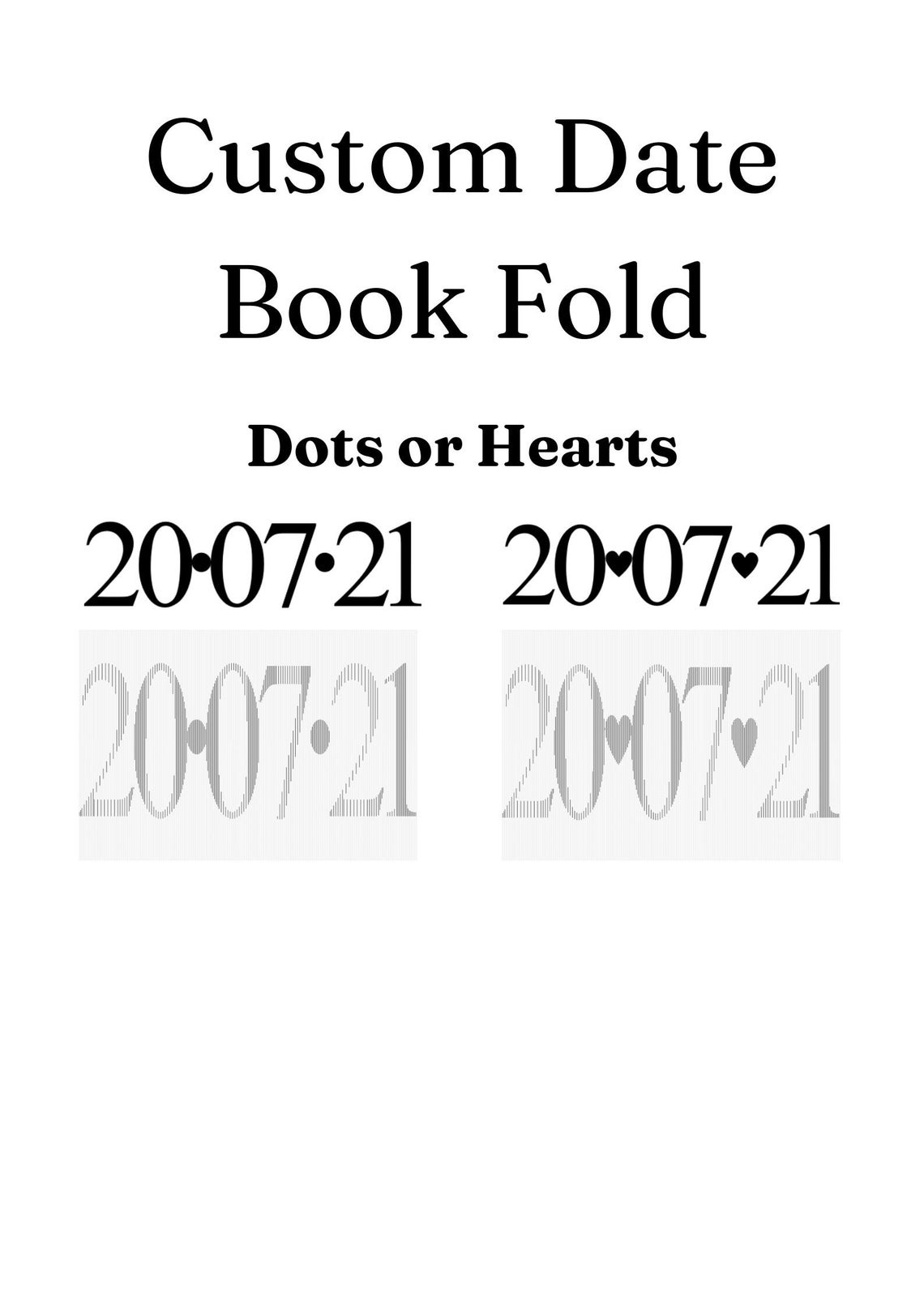 303. Custom Date Book Fold - Personalised - ??? Folds - Pattern Only ...