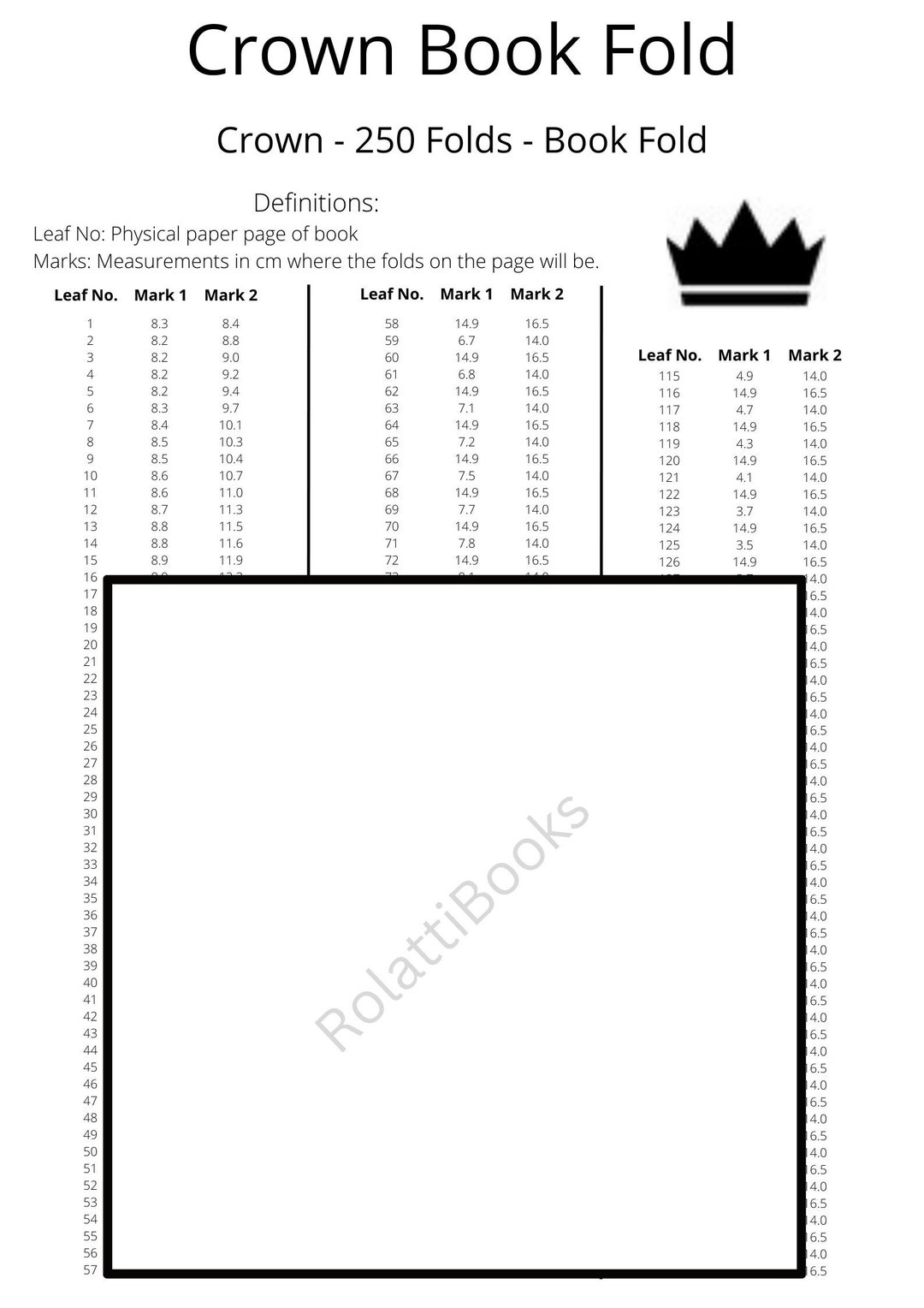 247. Crown Book Fold - Decoration - 250 Folds - Pattern Only - Royalty ...