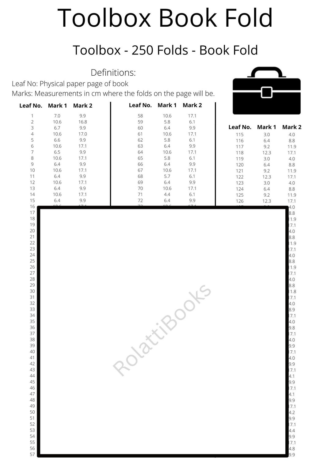 196. Toolbox Book Fold - Tool - 250 Folds - Pattern Only - Builder ...