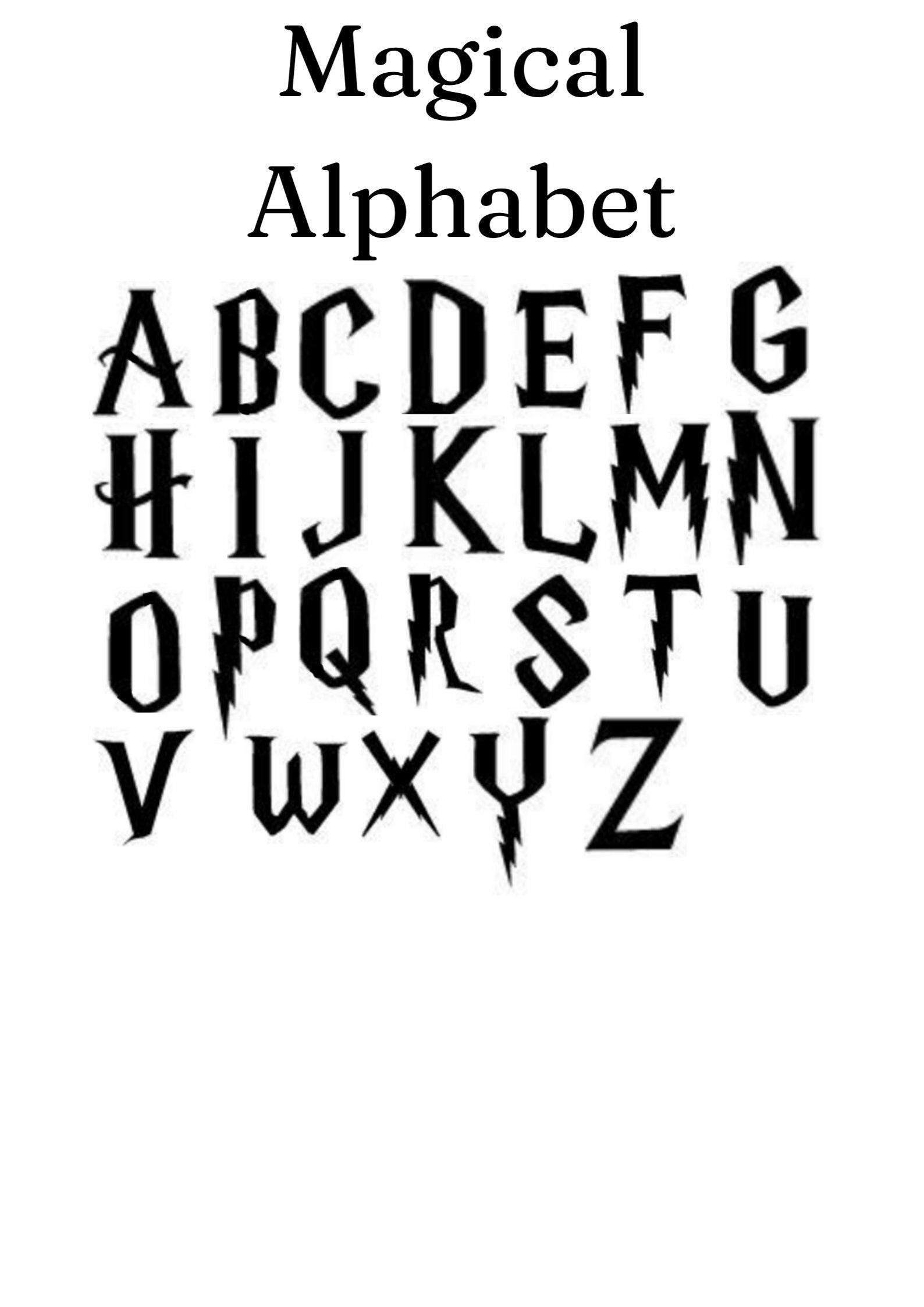 32. Wizard Font Folded Book Art Alphabet + 6 Free Deathly Hallow Symbol ...