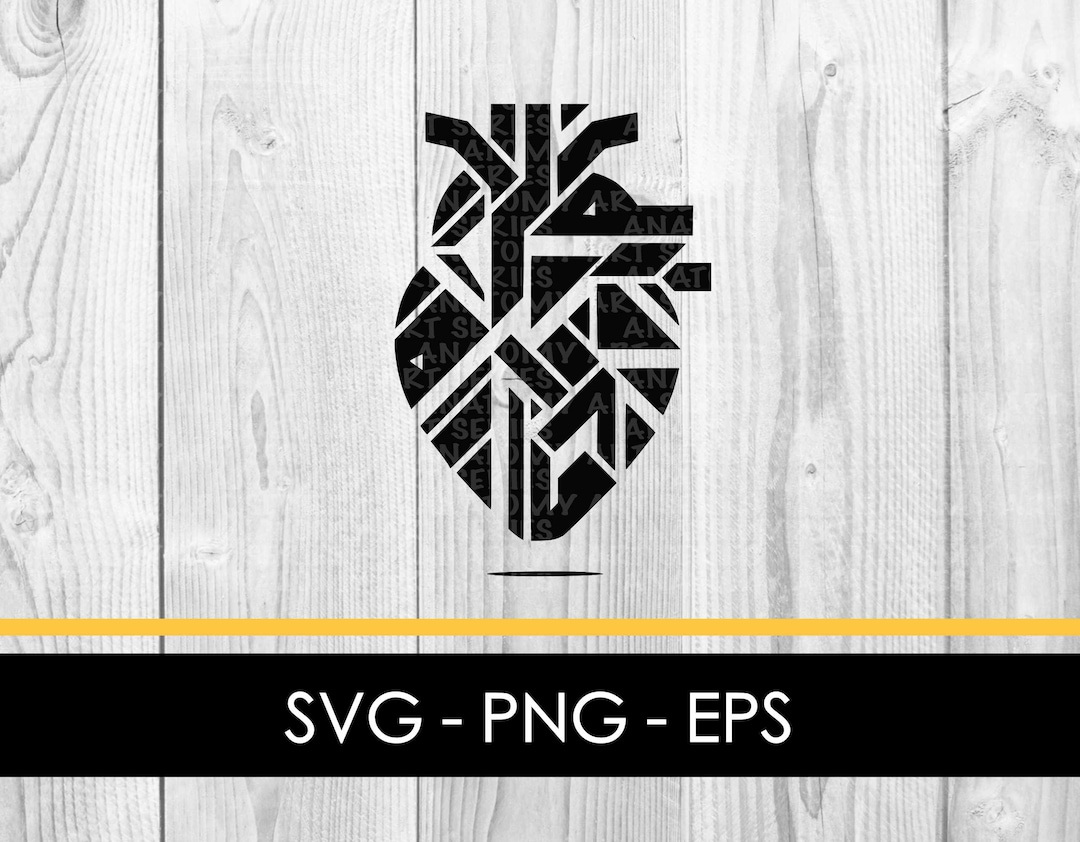 Anatomical Heart Svg Png, Cardiology Vector, Geometric Heart Cut Files ...