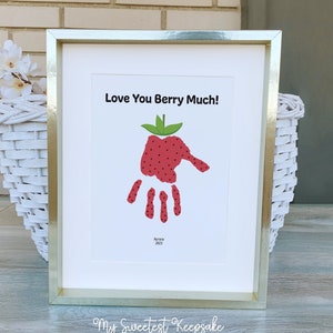 Printable Love You Berry Much Handprint Craft Birthday Gift From Baby ...