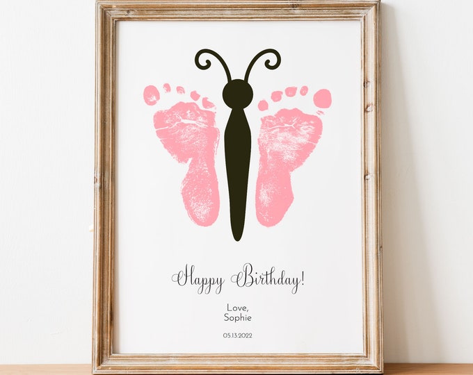 Printable Footprint Gift, Printable Footprint, Baby Footprint, Newborn ...