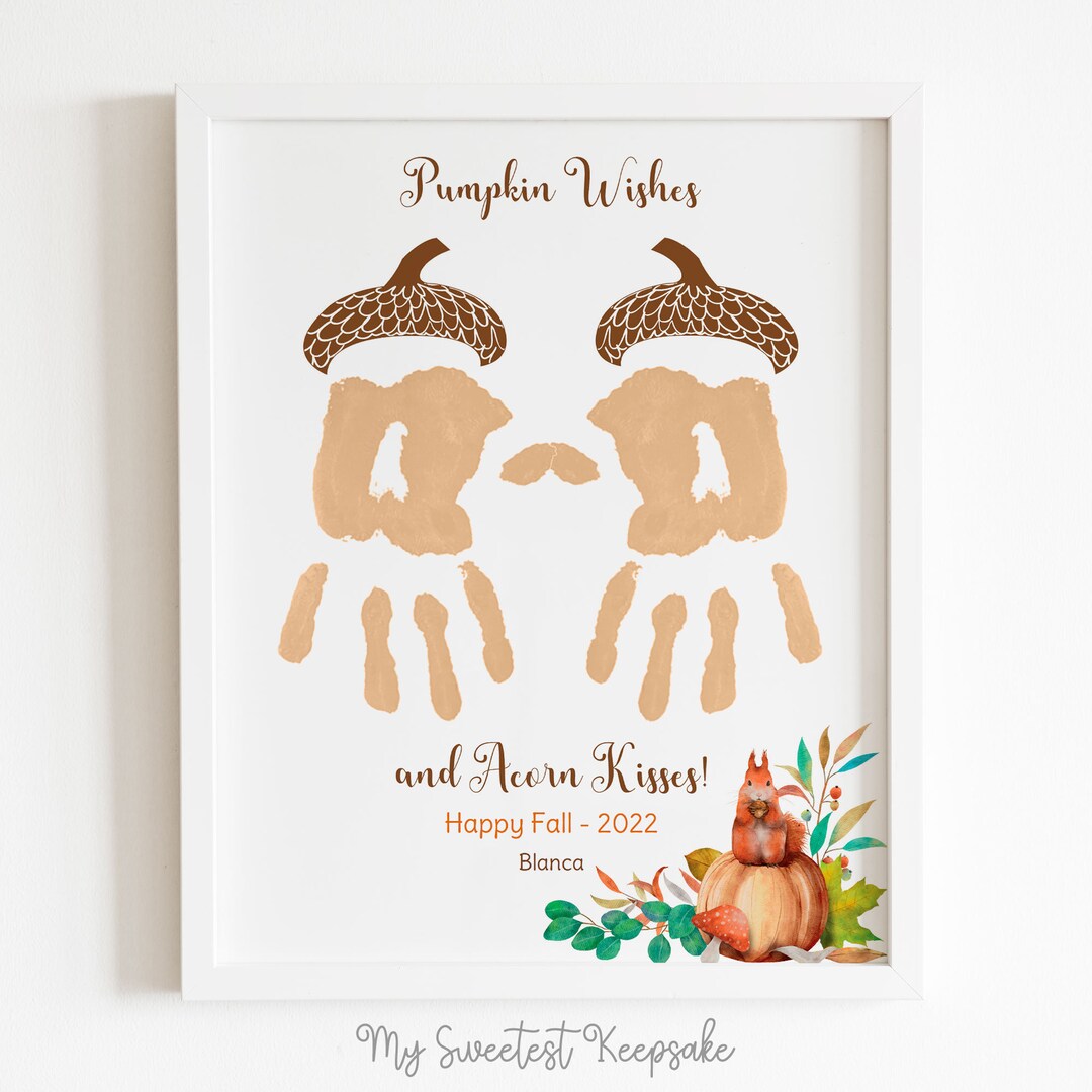 Printable Pumpkin Wishes and Acorn Kisses Handprints Homeschool ...