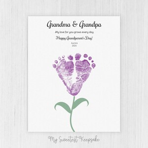 Printable Flower Keepsake Grandparents Gift | Gift From Baby for ...