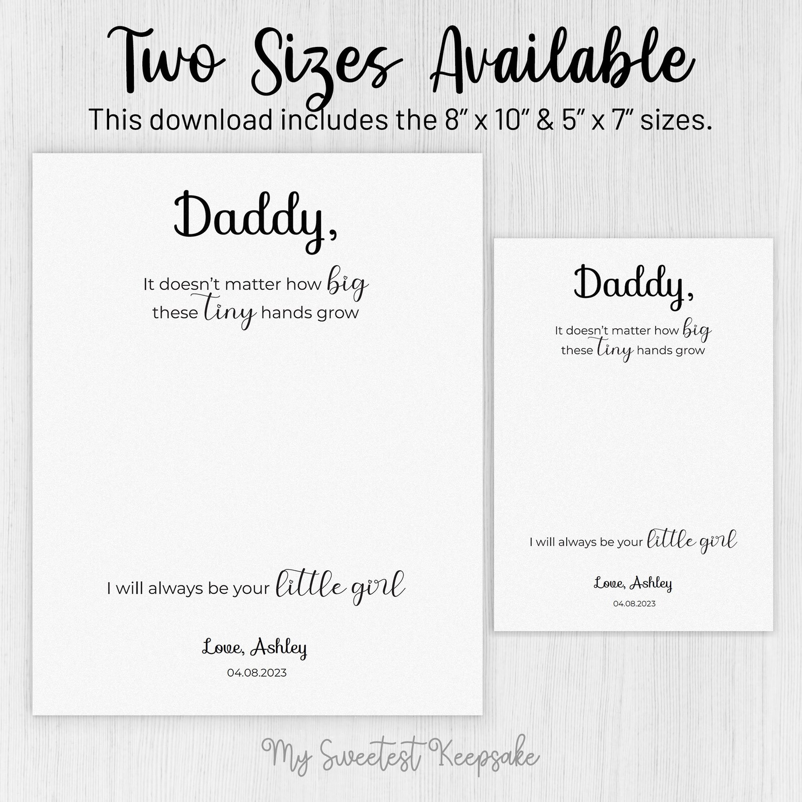 Printable Gift for Daddy From Daughter Handprint Art | Etsy