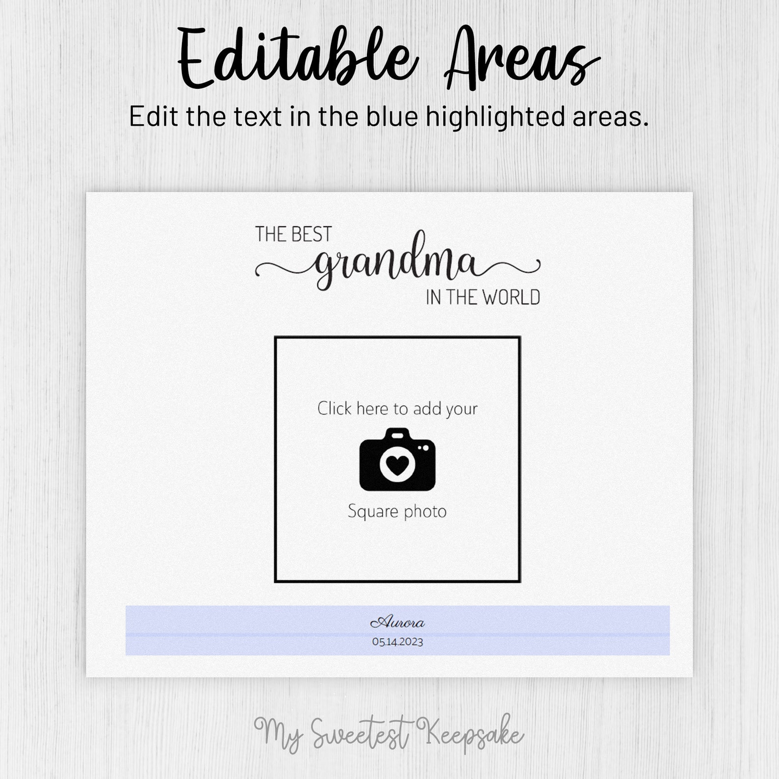 Printable the Best Grandma in the World Photo Keepsake Gift From Baby ...