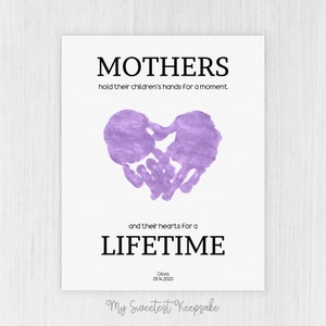 Printable Heart Handprint Keepsake Gift for Mom | Gift for Mommy ...
