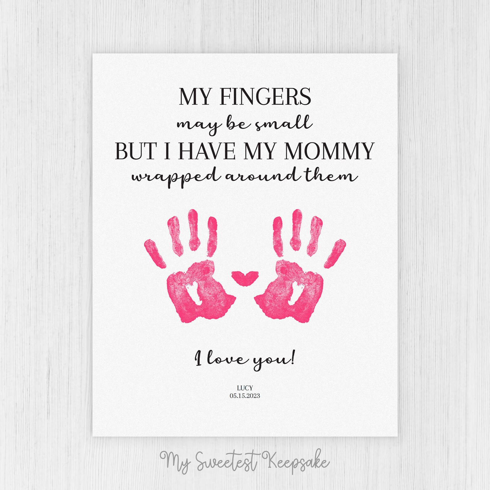 Printable Handprint Gift From Baby for Mommy Handprint Keepsake ...