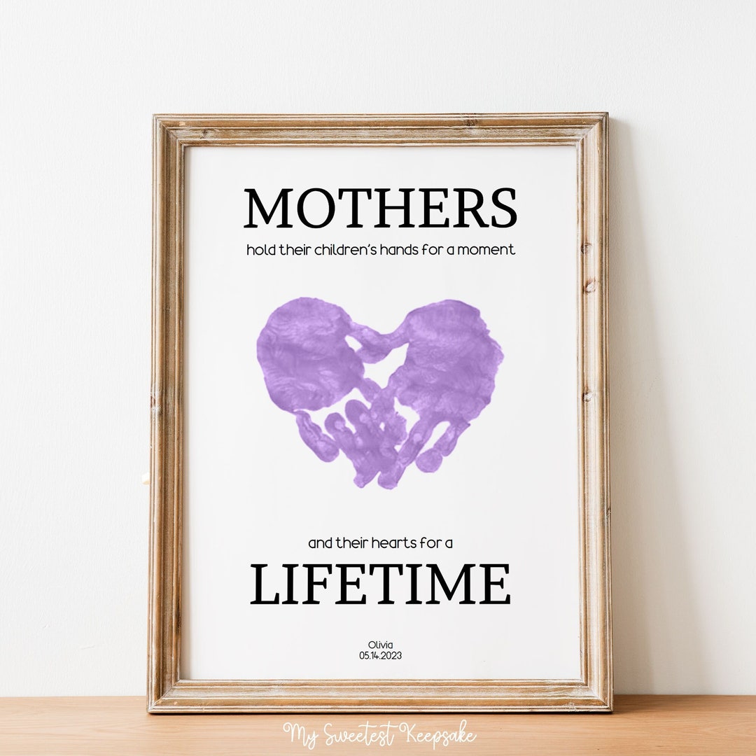 Printable Heart Handprint Keepsake Gift for Mom | Gift for Mommy ...