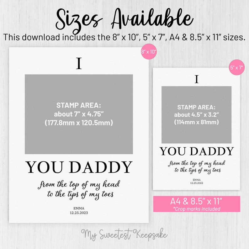I Love You Daddy Footprint Keepsake - DIY Printable Christmas or ...