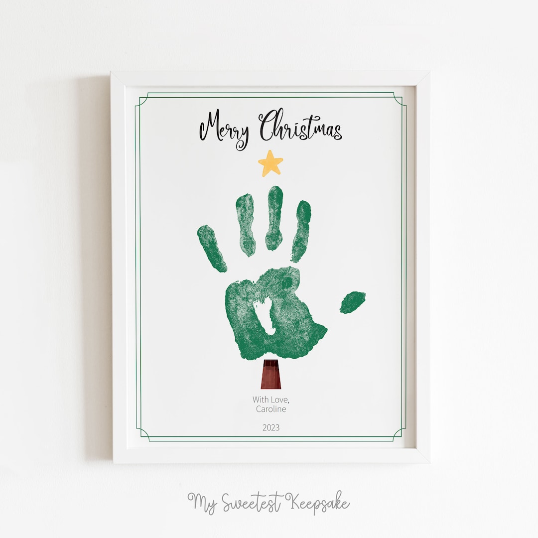 Printable Christmas Handprint Tree Keepsake Gift Craft for Kids ...