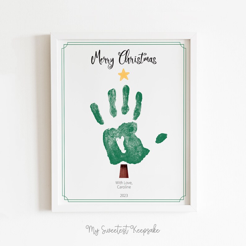 Printable Christmas Handprint Tree Keepsake Gift Craft for Kids ...