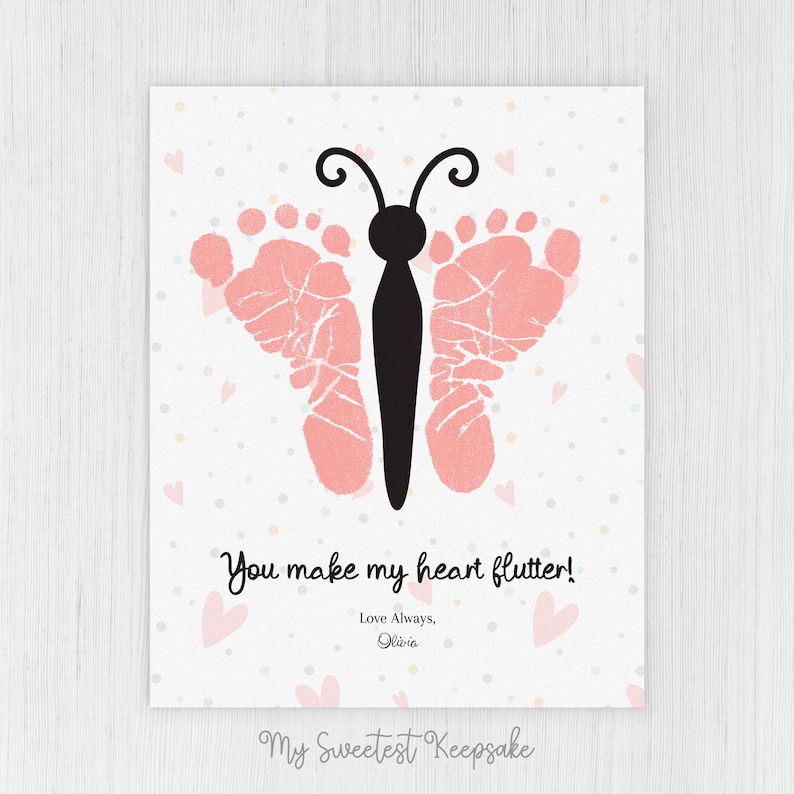 Printable Butterfly Baby Footprint Keepsake Gift for Mom - Etsy