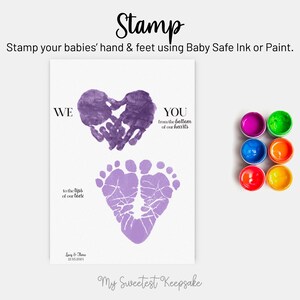 Footprint and Handprint Twins or Siblings Keepsake - Mother's Day Gift ...