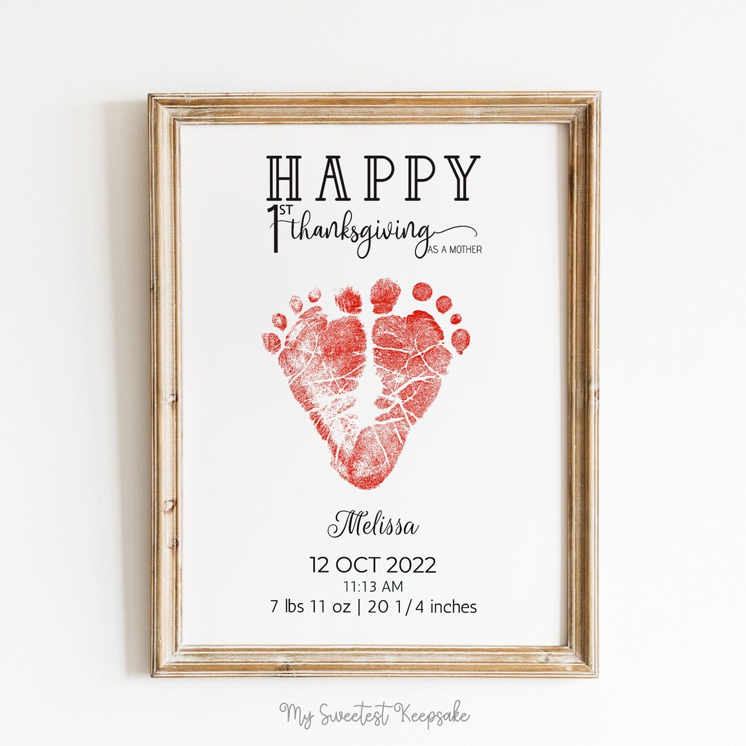Printable Happy First Thanksgiving Day as a Mother Keepsake Gift Baby ...